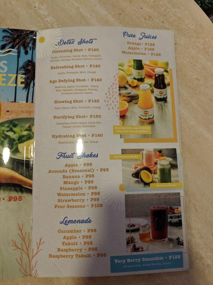 Menu at COOEE cafe, Cebu City