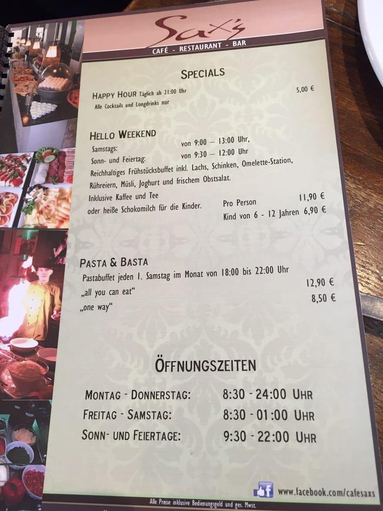 Speisekarte von Sax's pub & Bar, Schweinfurt