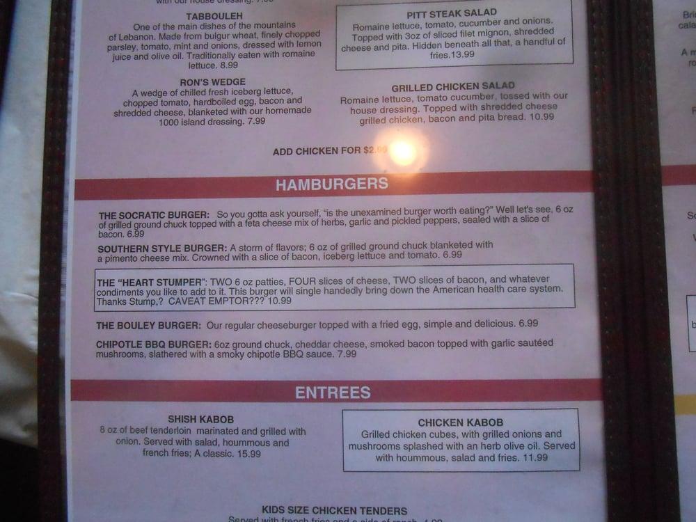 Menu at The Boulevard Tavern pub & bar, Cuyahoga Falls