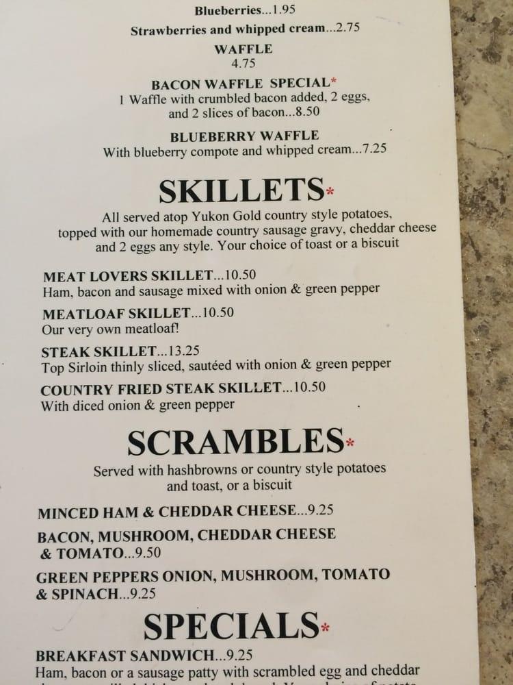 Menu at Main Street Grill restaurant, Centralia