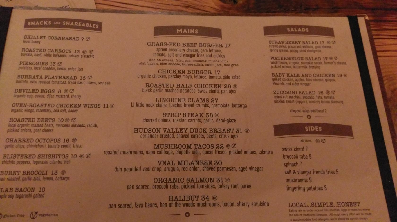 Menu at Rustic Root pub & bar, Woodbury
