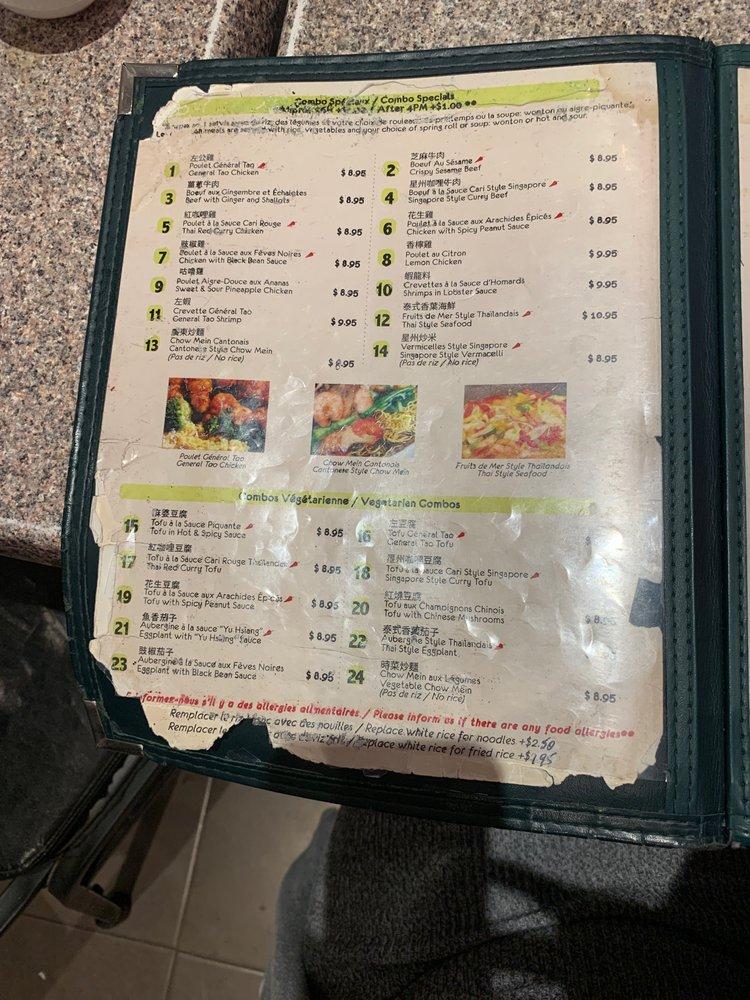 Menu at Wok Cafe, Montreal, Saint-Catherine St W