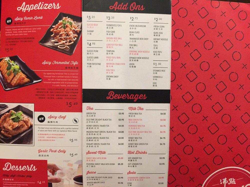 Menu at Boiling Point restaurant, Tukwila
