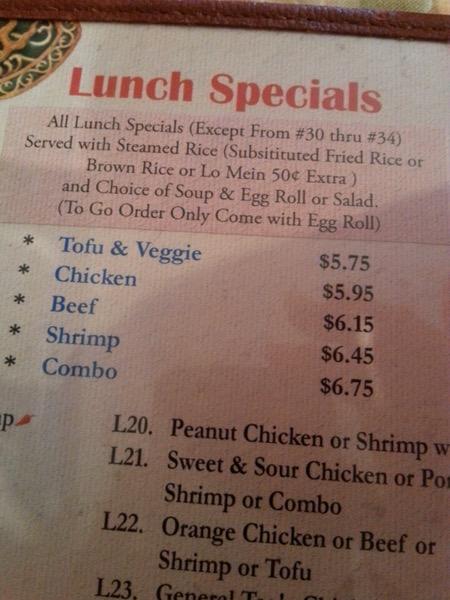 Menu at China Garden Restaurant, Blythe
