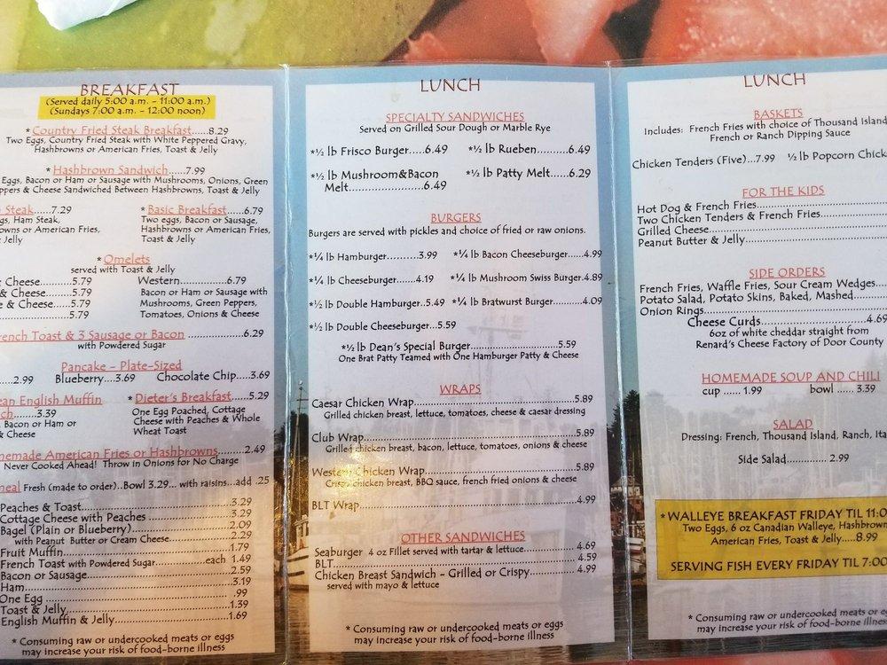 Menu at Dairy Dean's Family Restaurant, Algoma
