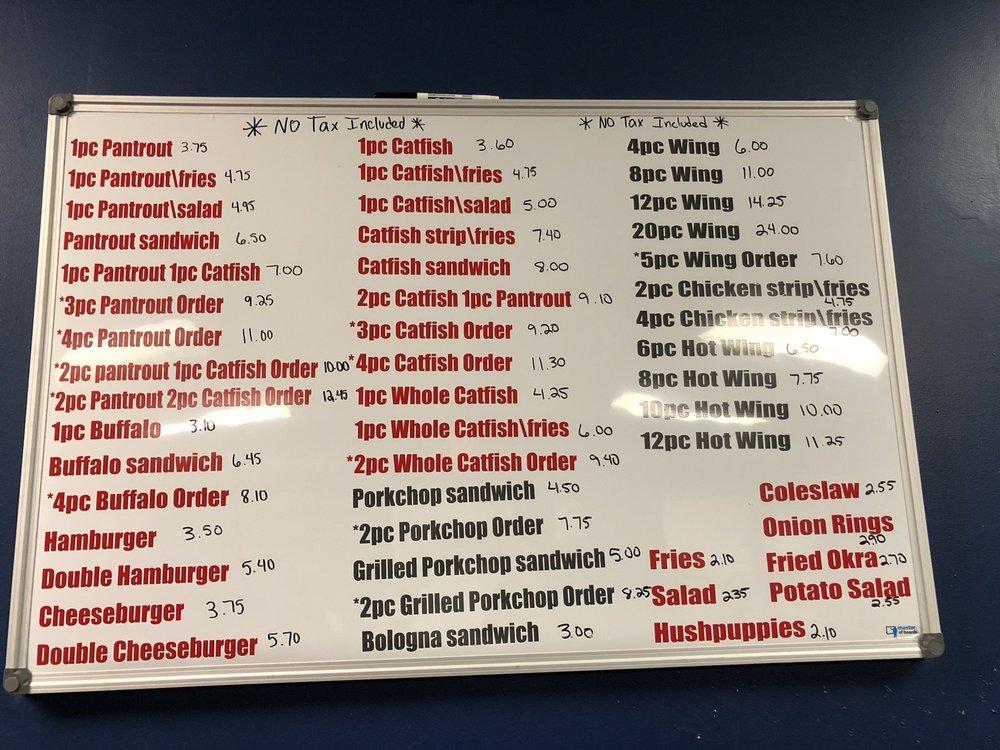 Menu at Harveys Fish Hut restaurant, Pearl