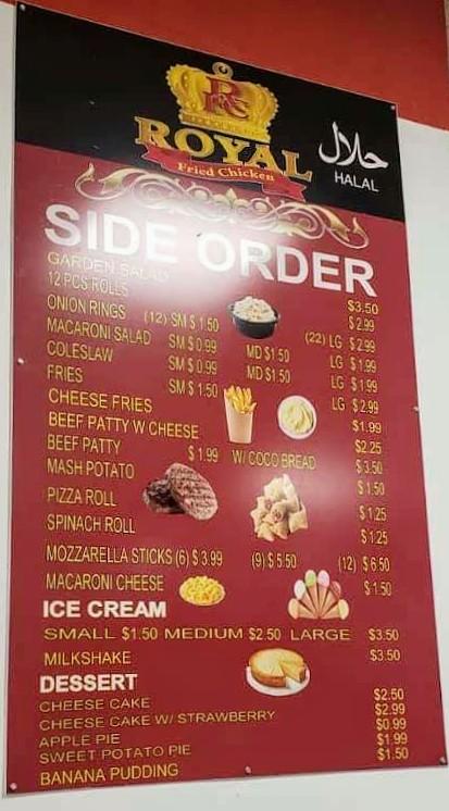 Menu at Royal Fried Chicken fast food, Binghamton