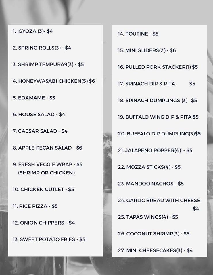 Menu at Take 2 Restaurant & Bar, Fort Erie