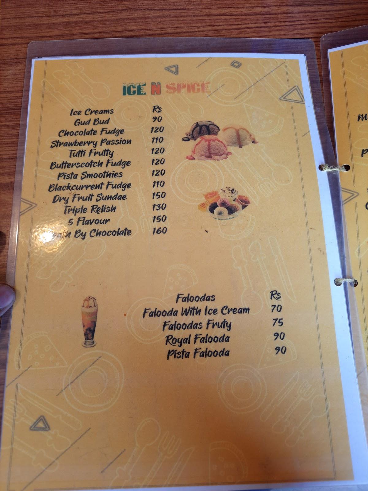 Menu at The Ice N Spice, Bengaluru