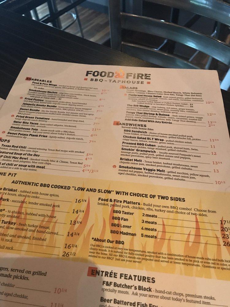 Menu at Food & Fire BBQ-Taphouse, Johnson City