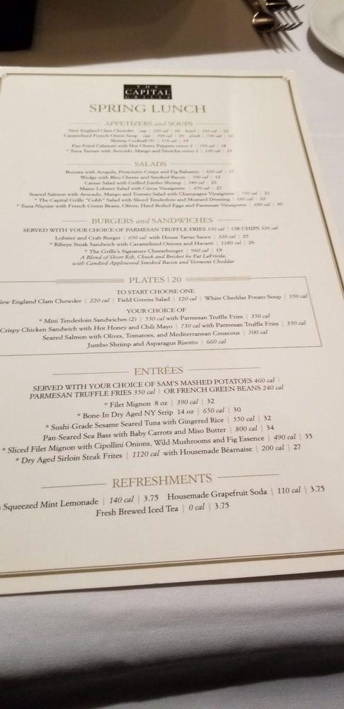 Menu at The Capital Grille pub & bar, Boca Raton