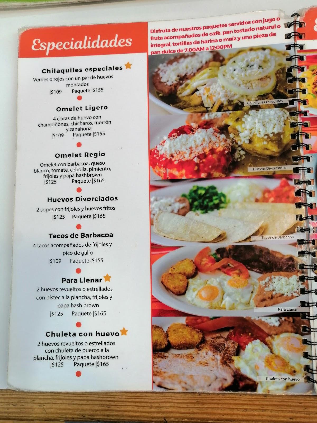 Menu at Cafeteria Gaby, Monterrey, Hermenegildo Galeana 818
