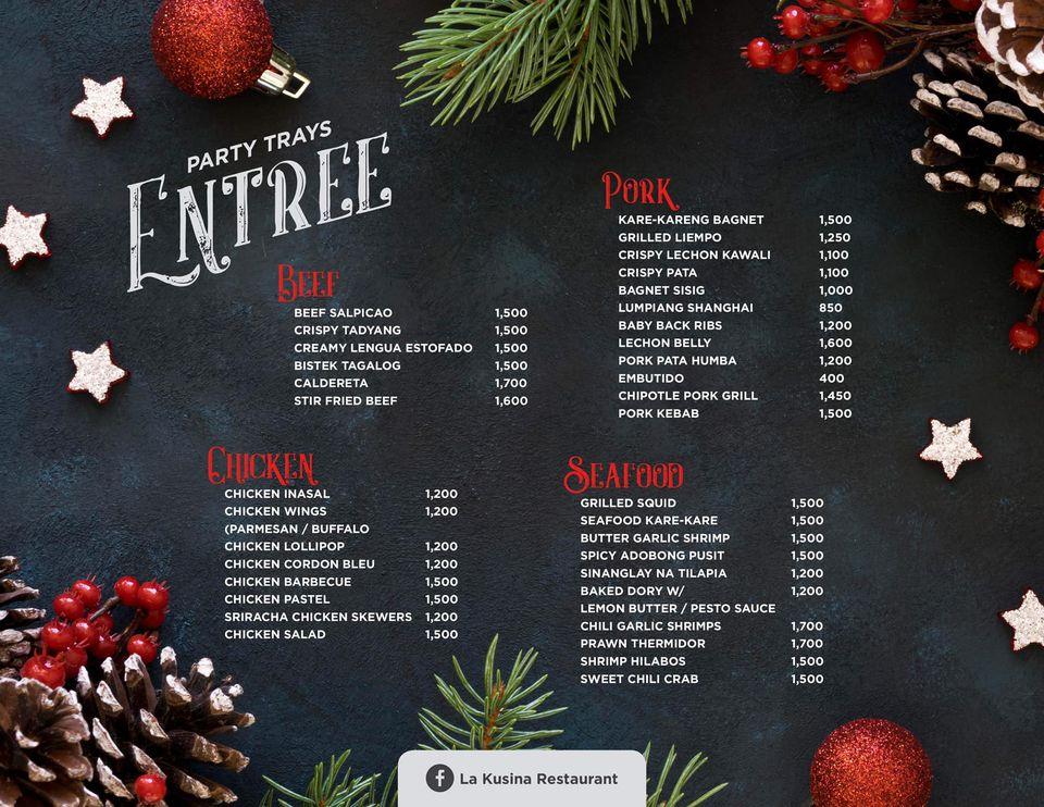 Carta del restaurante La Kusina at Carmelray, Calamba