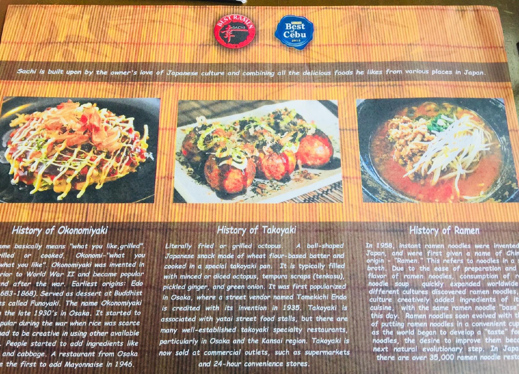 Menu at Sachi Authentic Japanese Ramen And Okonomiyaki restaurant, Cebu ...