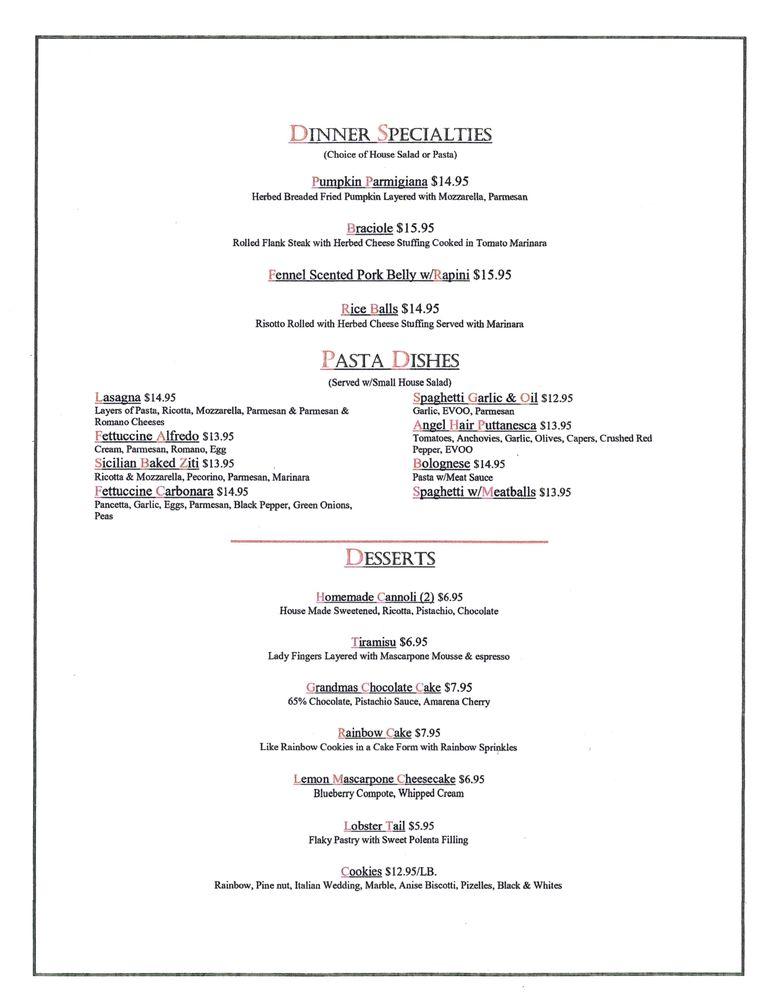 Menu at A•Mano Pizza & Italian Cuisine pizzeria, Las Vegas