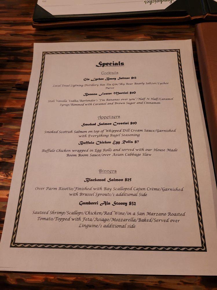 Menu at Stoney Creek Inn pub & bar, Dauphin