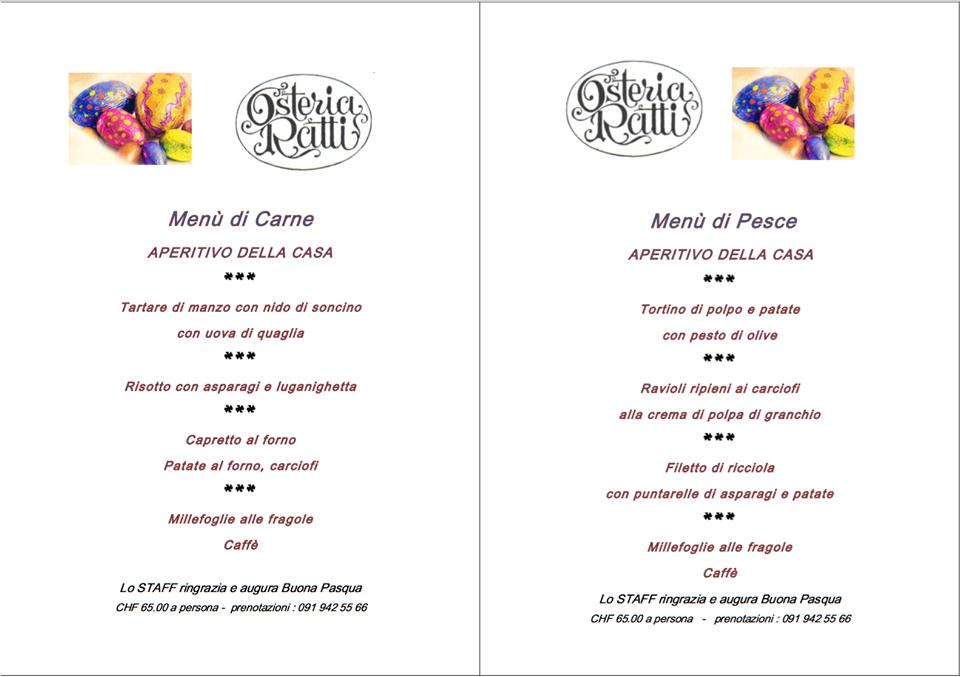 Menu at Grotto Ratti, Canobbio, Via Sonvico 17