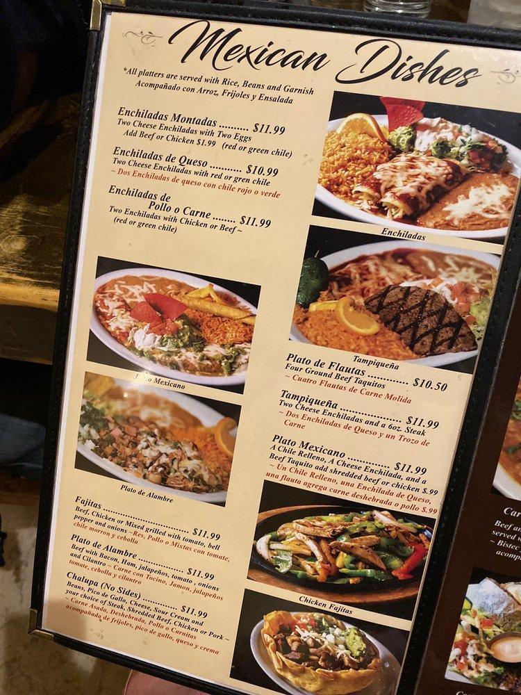 Menu at Lindo Mexico restaurant, Albuquerque, Central Ave NE