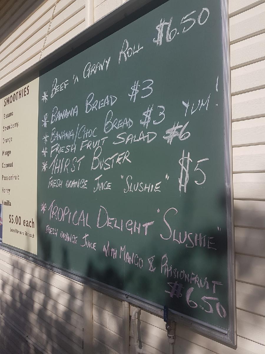Menu at North Tamworth Coffee Express cafe, North Tamworth