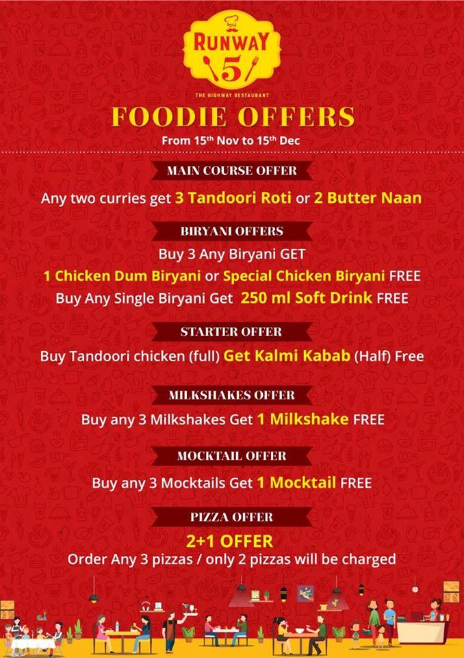 Menu at Runway 5 Highway Restaurant, India