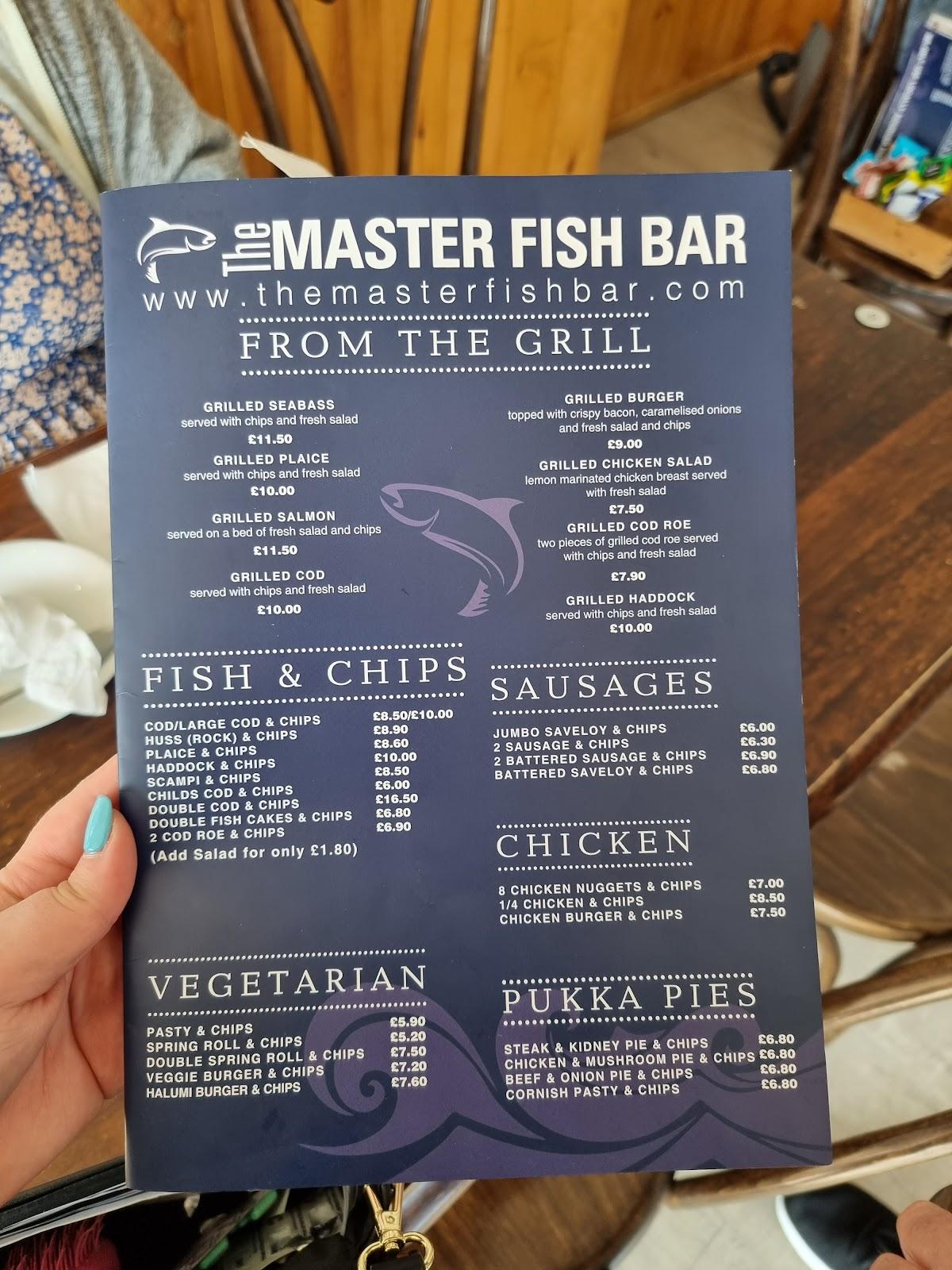 Menu at The Master Fish Bar, Hastings
