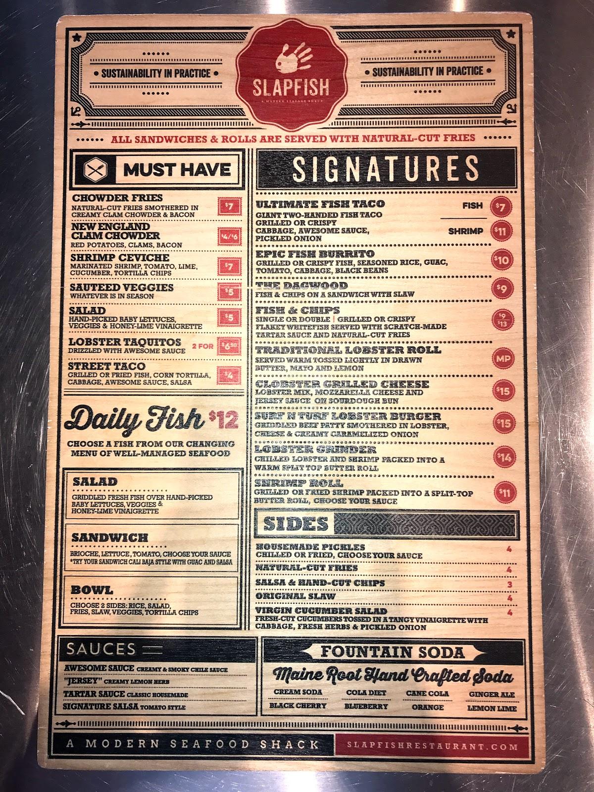 Menu at Slapfish restaurant, Albuquerque, Holly Ave NE Suite I Suite I