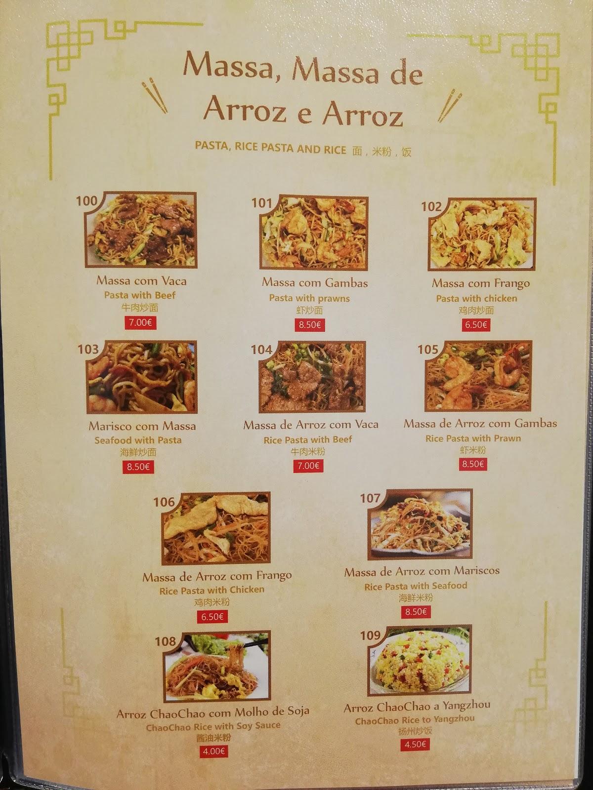 Menu em Nova Pequim restaurante, Lisboa