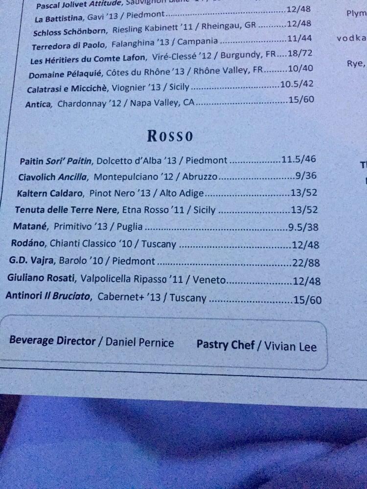 Menu at Osteria Mattone pub & bar, Roswell