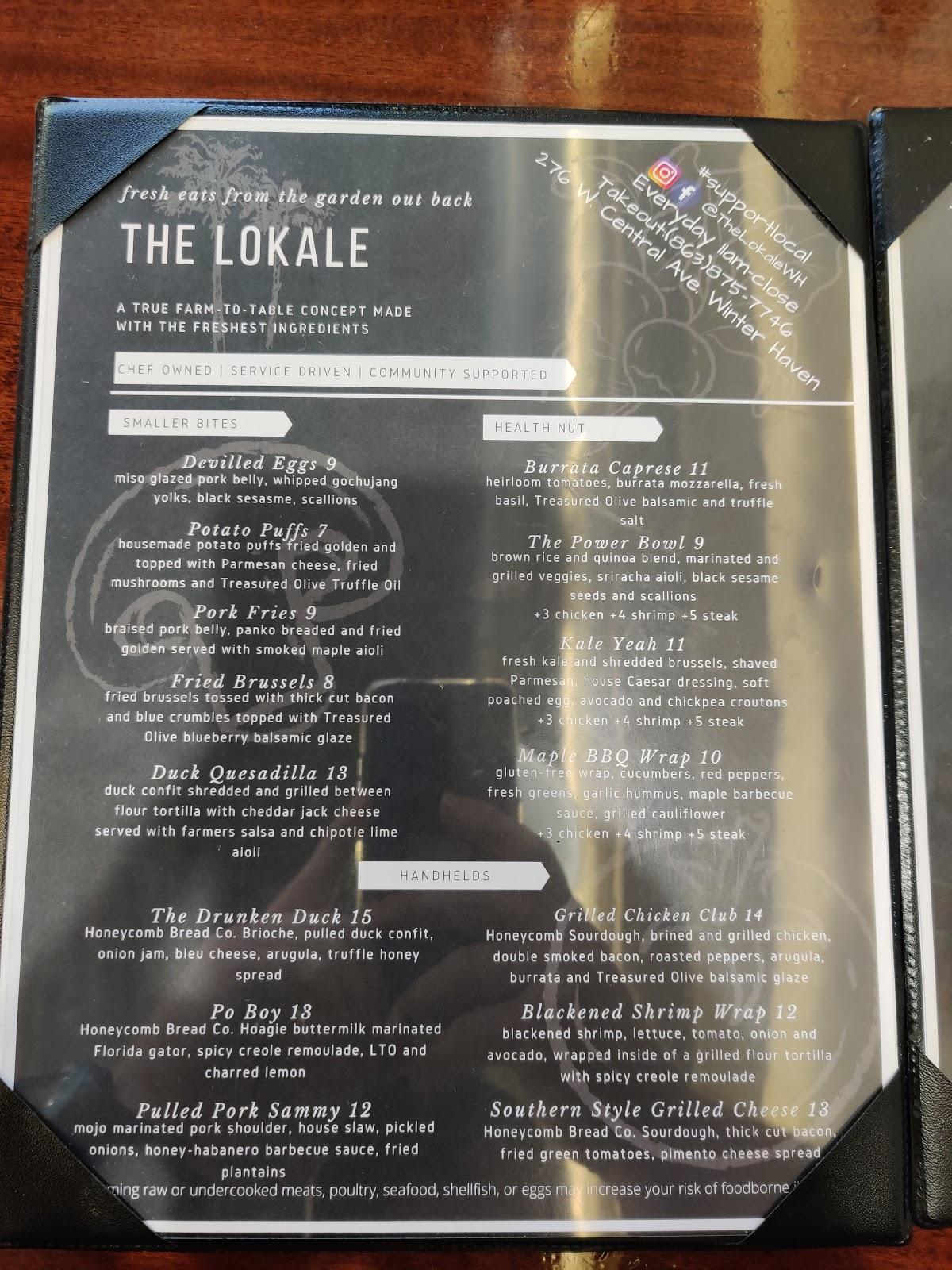 Carta del restaurante The Lokale Eatery, Winter Haven
