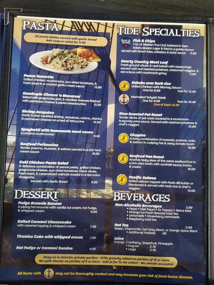 Menu at Flowing Tide Pub 7, Reno, S McCarran Blvd