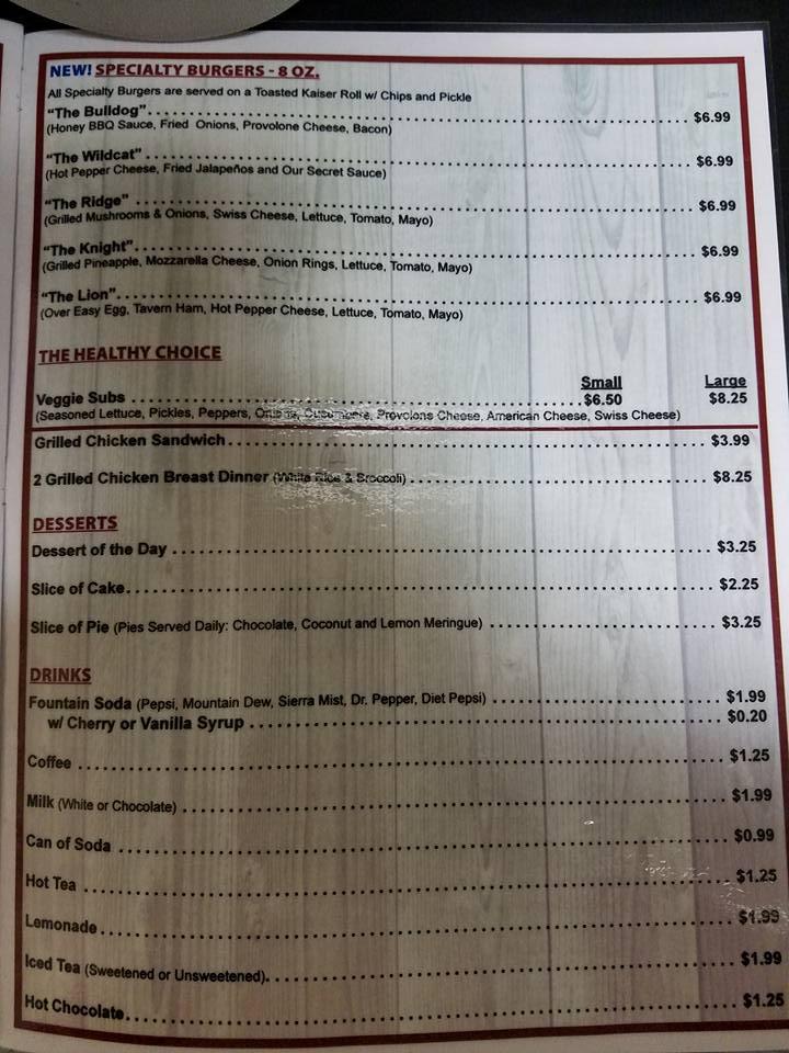 Menu at Port West Restaurant, Westernport