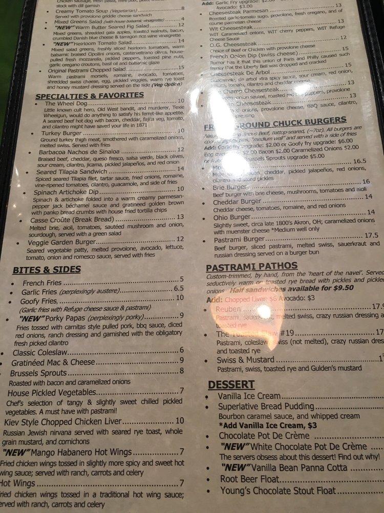Menu at The Refuge (San Carlos) pub & bar, San Carlos