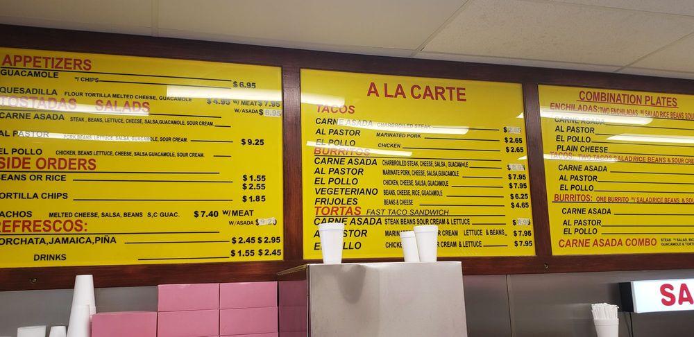 Menu at Fast Taco restaurant, Los Angeles, Lassen St