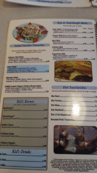 Menu at Four Star Family Restaurant, Plover, WI-54