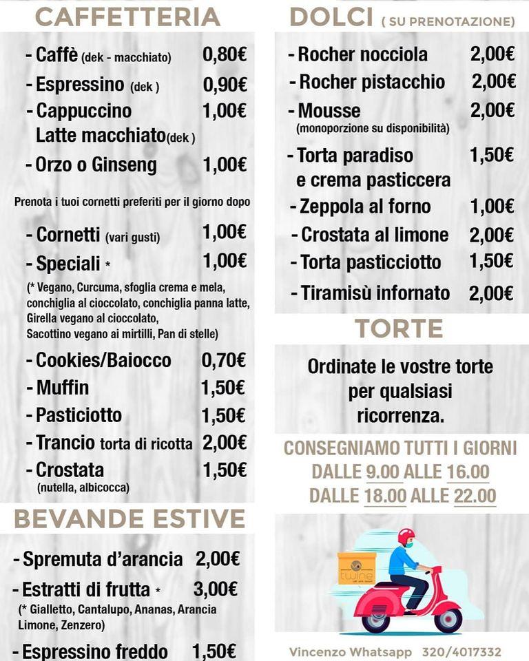 Menu at Twine - Ristorante e Vineria, Barletta