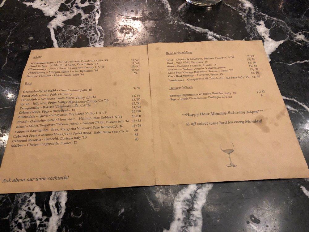 Menu at The New Deal Restaurant and Wine Bar, Burbank