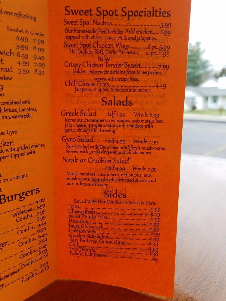 Menu at The Sweet Spot Cafe, Saint Ann