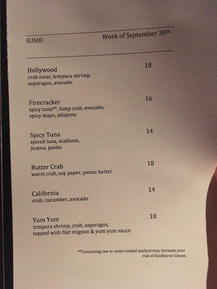 Menu at BrickTop's restaurant, Nashville, West End Ave