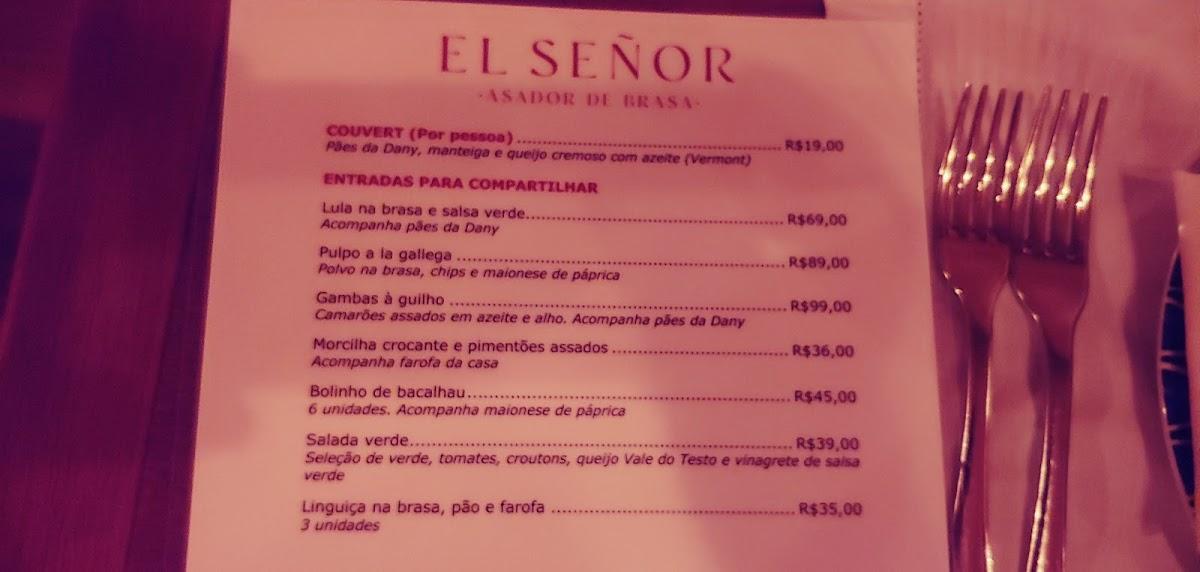 Menu em El Señor Asador de Brasa restaurante, Florianópolis