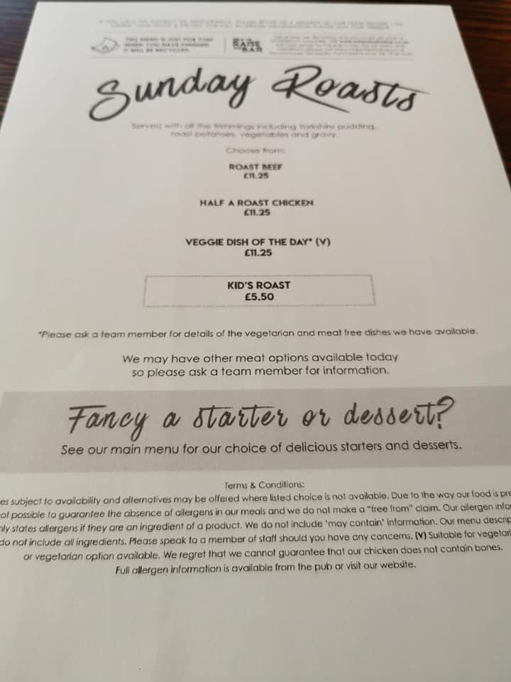 Menu at Old Irish Harp pub & bar, Walsall