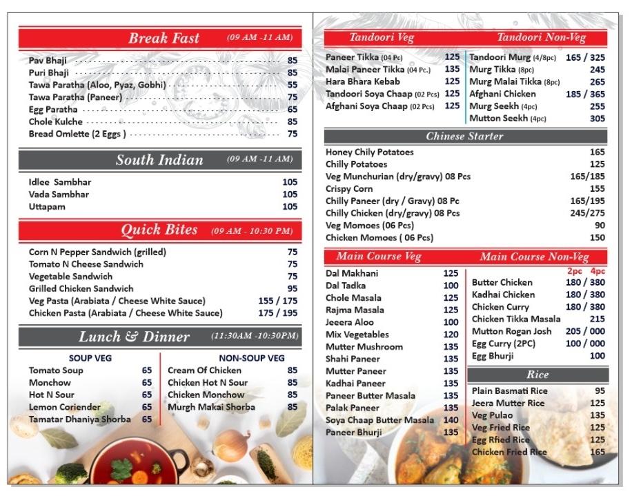 Menu at Spice Club, Gurugram, Essel Towers