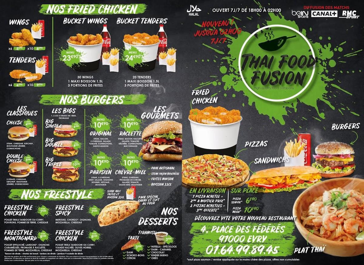 Menu at Puvana’s Food restaurant, France