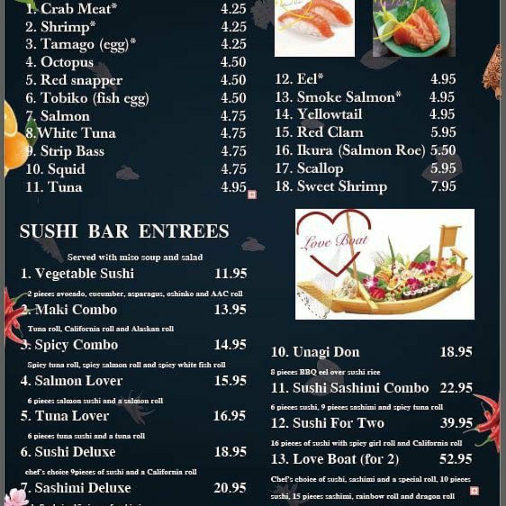 Carta de Ume Japanese Restaurant, El Reno
