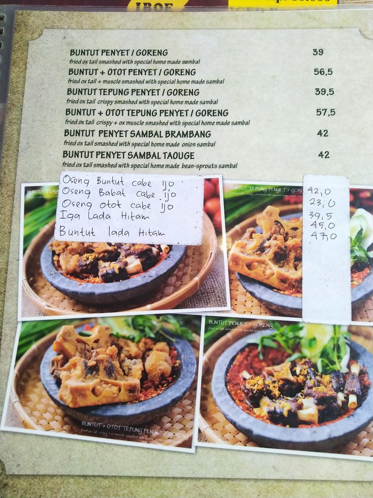 Menu at Warung Iga Penyet Leko restaurant, Gresik