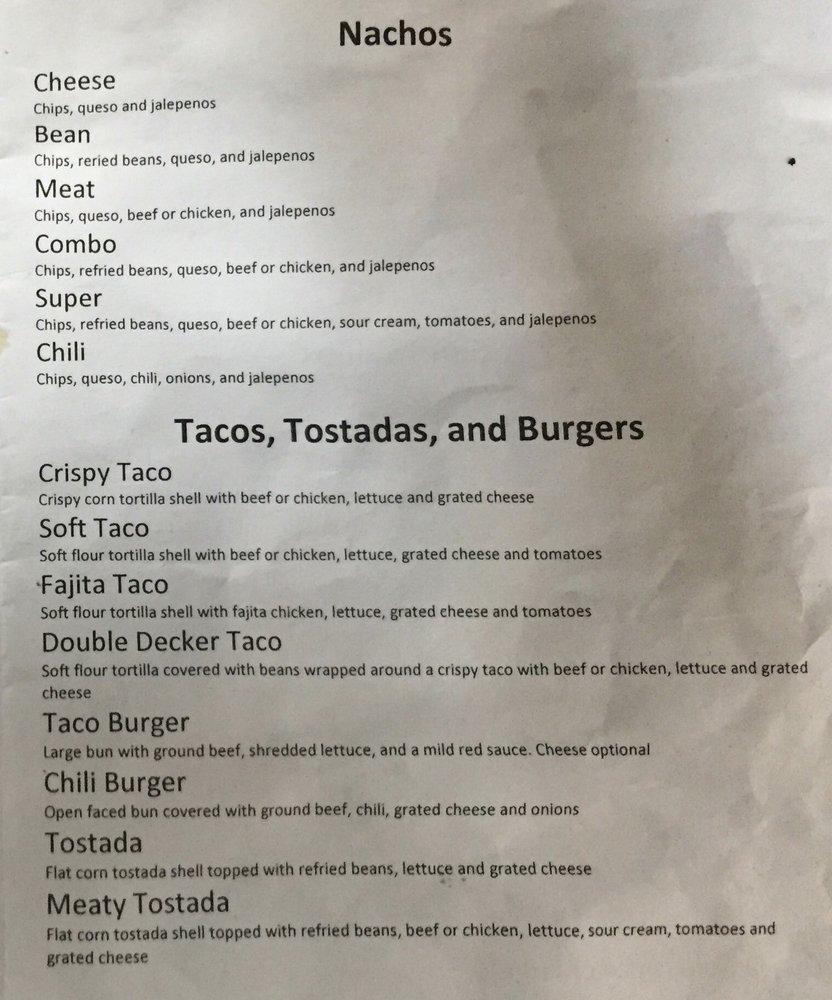 Menu at Taco Delite fast food, Wylie