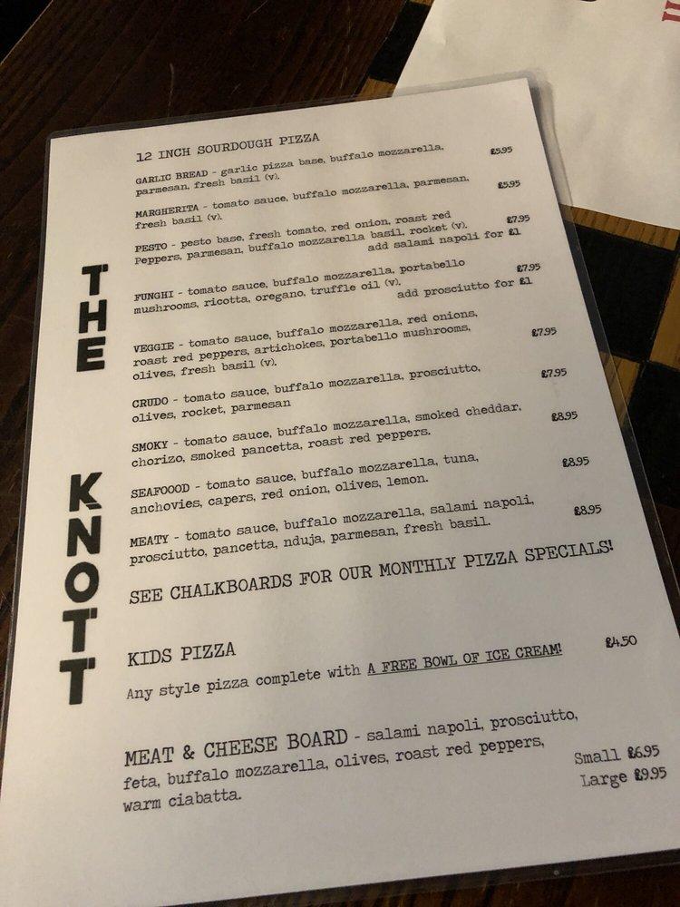 Menu at The Knott. pub & bar, Manchester