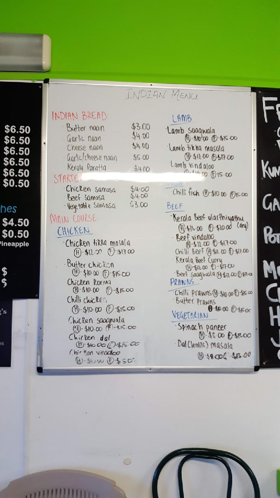 Menu at The Empty Nest Takeaways( Fish N Chips/Indian) restaurant, Ashhurst