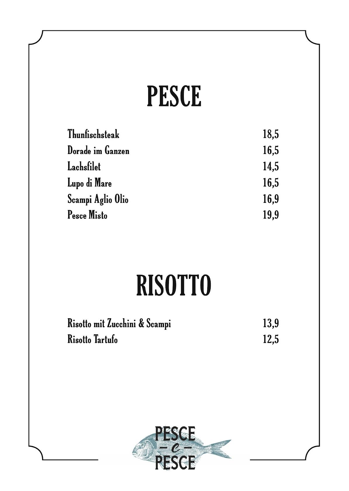 Speisekarte von The Pasta Club, Hamburg