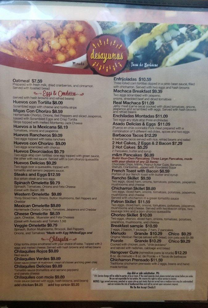 Menu at Delicias Café cafe, Albuquerque