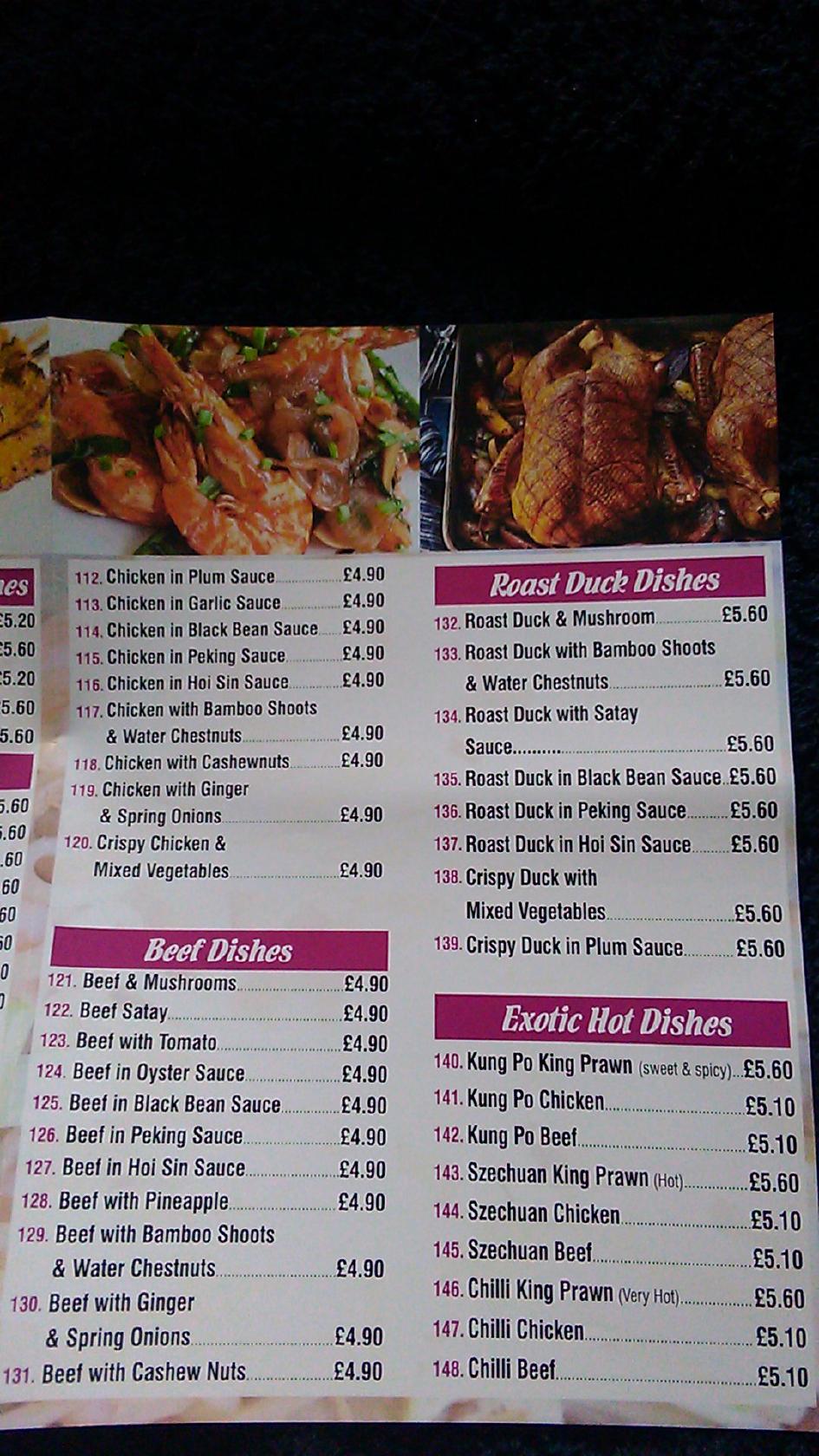 Menu at Dragon Palace Chinese Takeaway And Delivery fast food, Stone